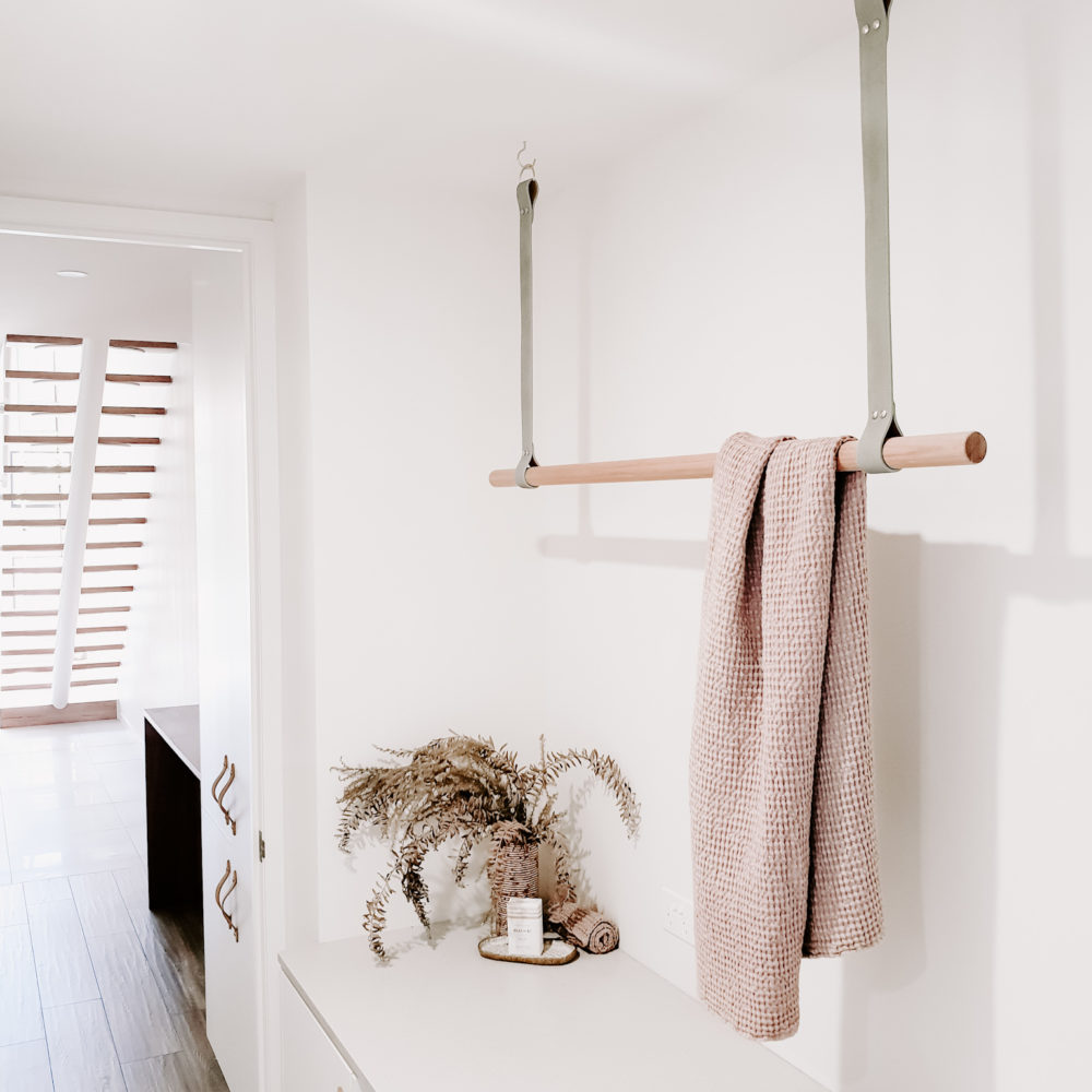 Custom Size Leather Hanging Rail by H&G Designs